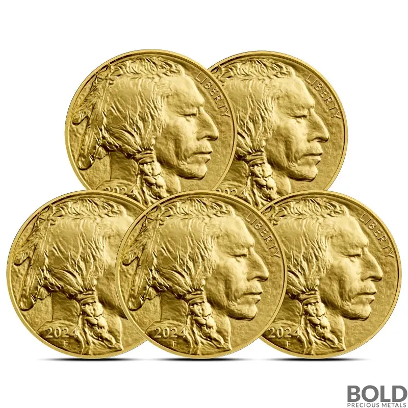 2024 1 oz American Buffalo Gold Coin BU (Lot of 5)
